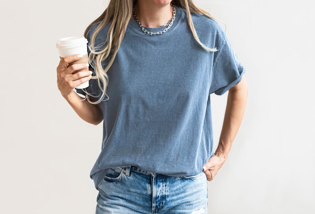 Washed Denim | Blank Comfort Color 1717 Shirt - Etsy