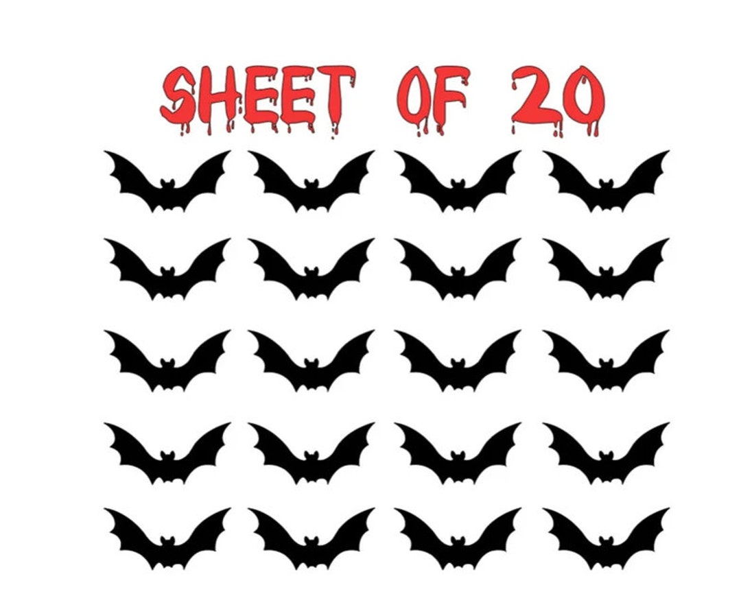 Mini Black Bats Sticker Strip Bat Stickers Vinyl Sticker Window Decal ...