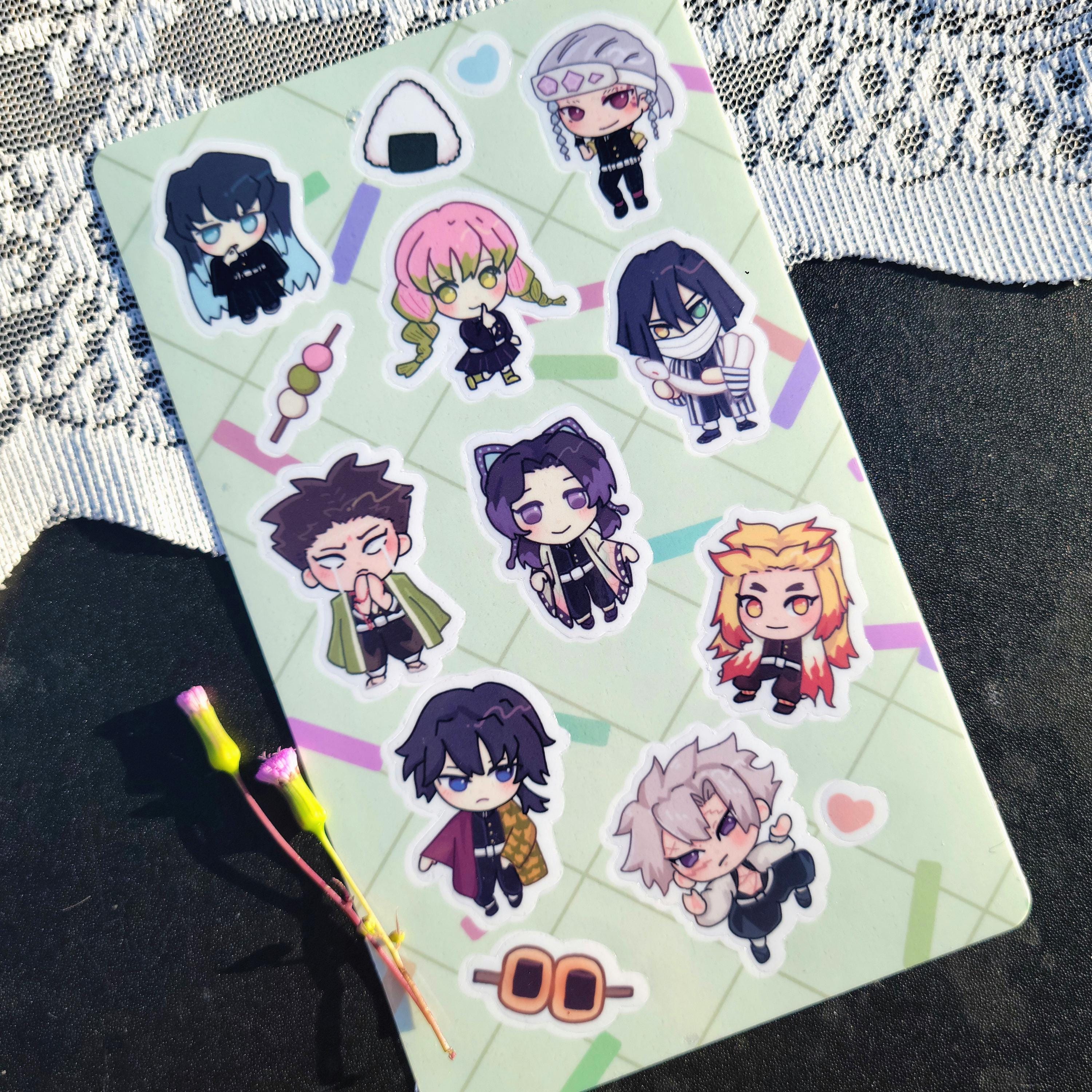 Demon Slayer Chibi Sticker Sheets - Tokito, Tengen, Mitsuri, Giyuu Etc ...