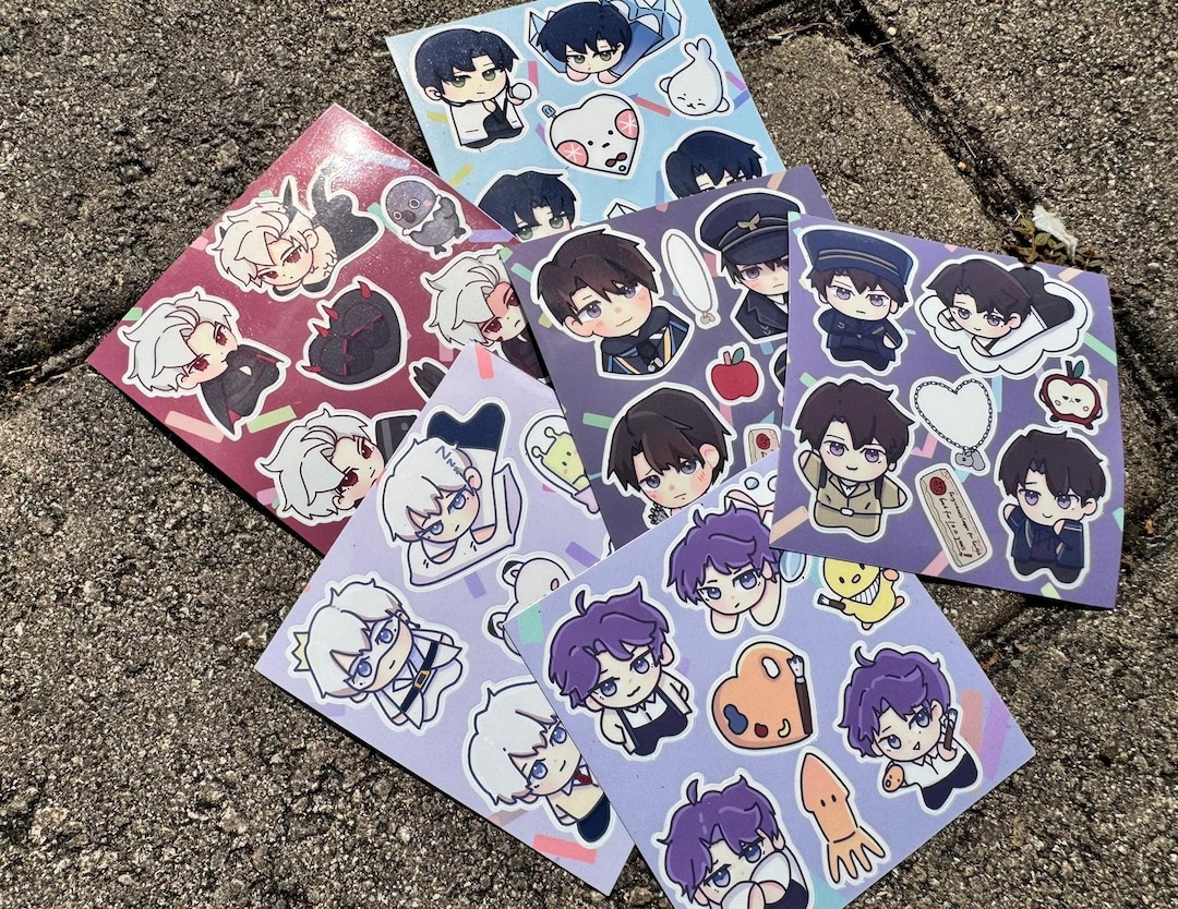 Love and Deepspace Cute Chibi Sticker Sheets - Sylus, Caleb, Xavier ...