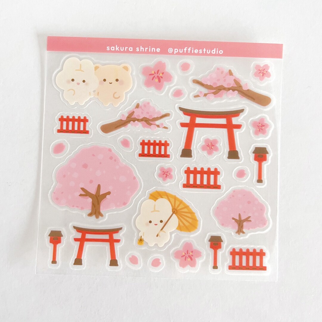 Sakura Shrine Clear Sticker Sheet - Etsy