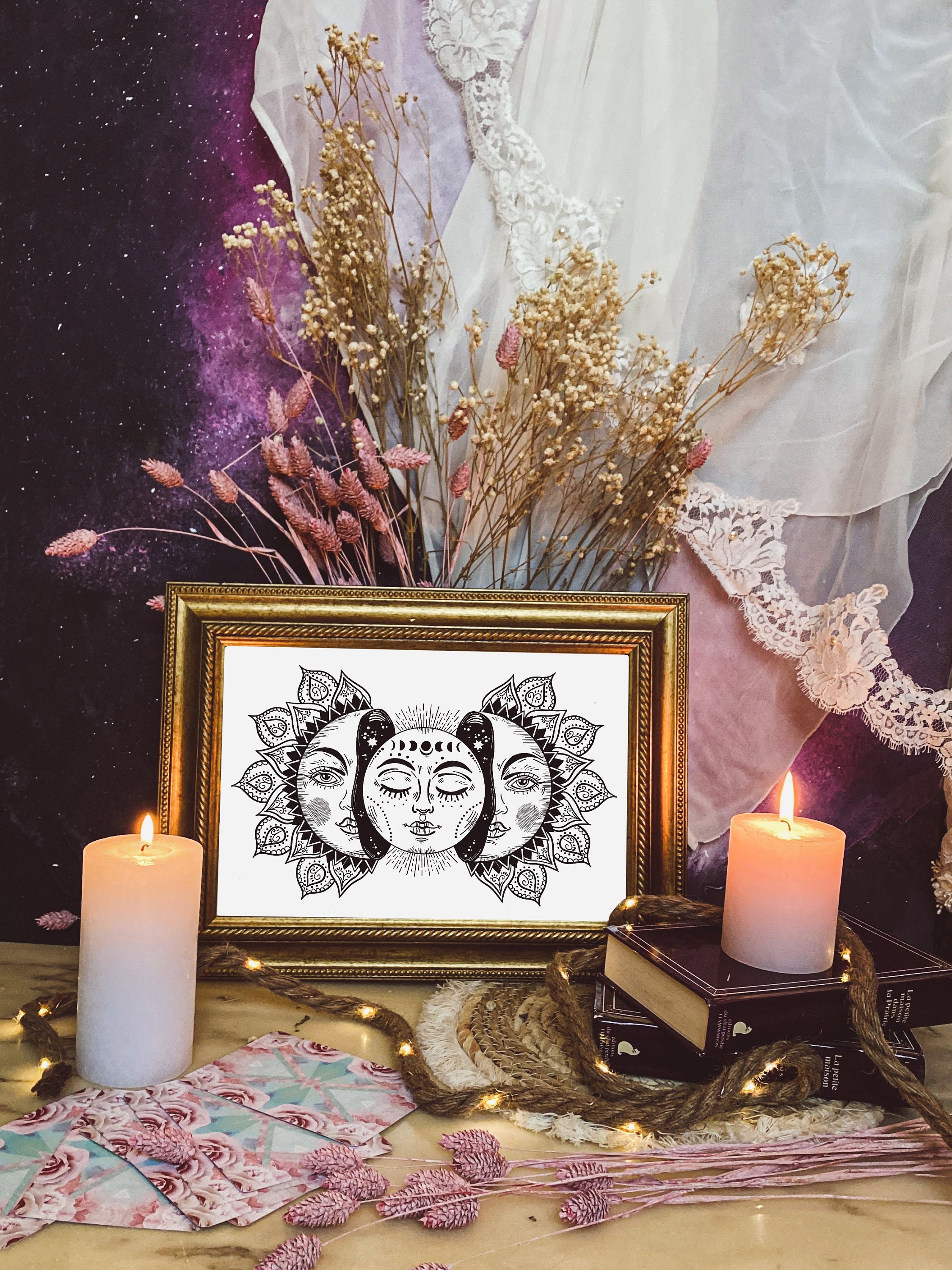 Moon and Sun Graphic Poster | Etsy