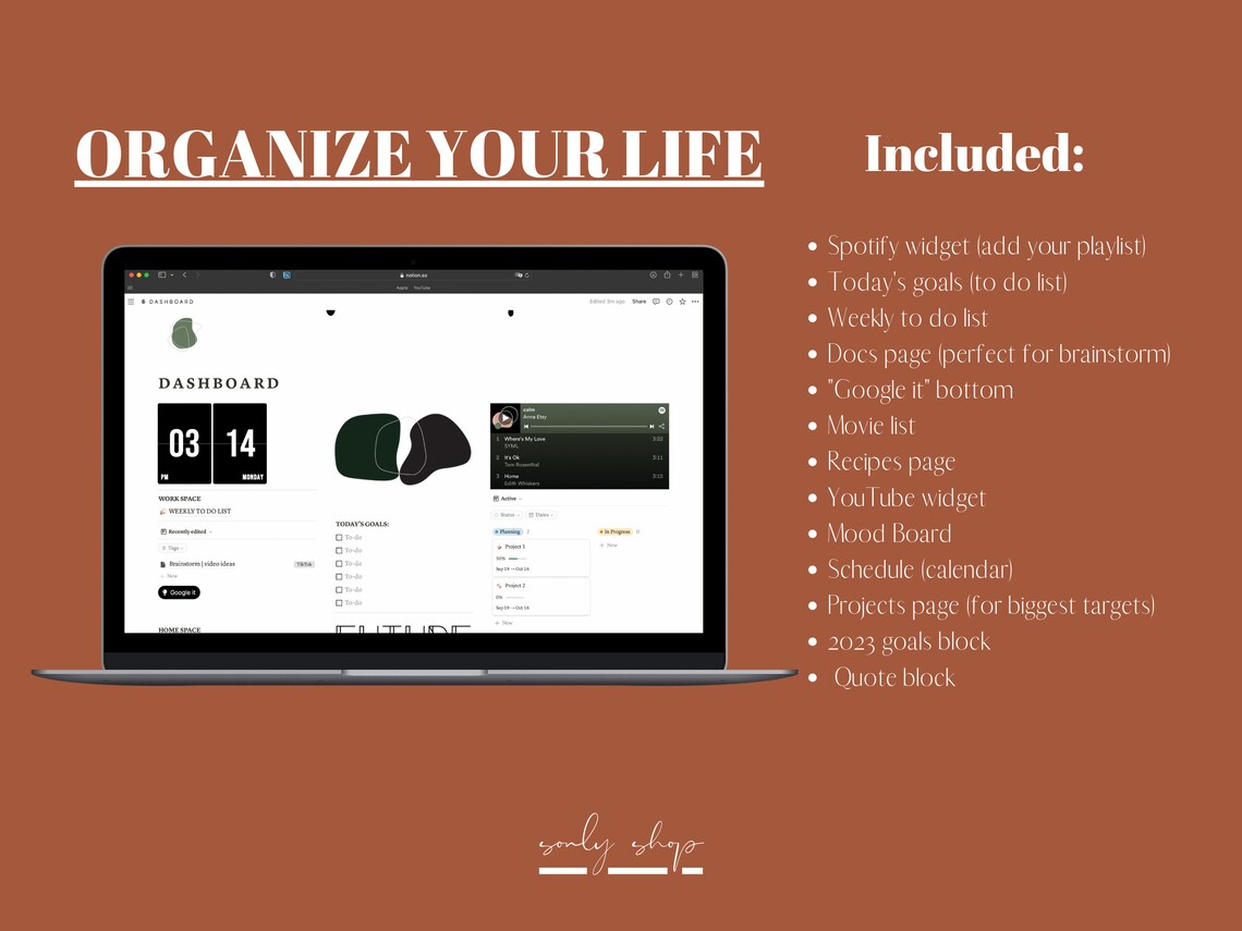 Notion Template Life Planner Dark and Light Version Plus 15 - Etsy