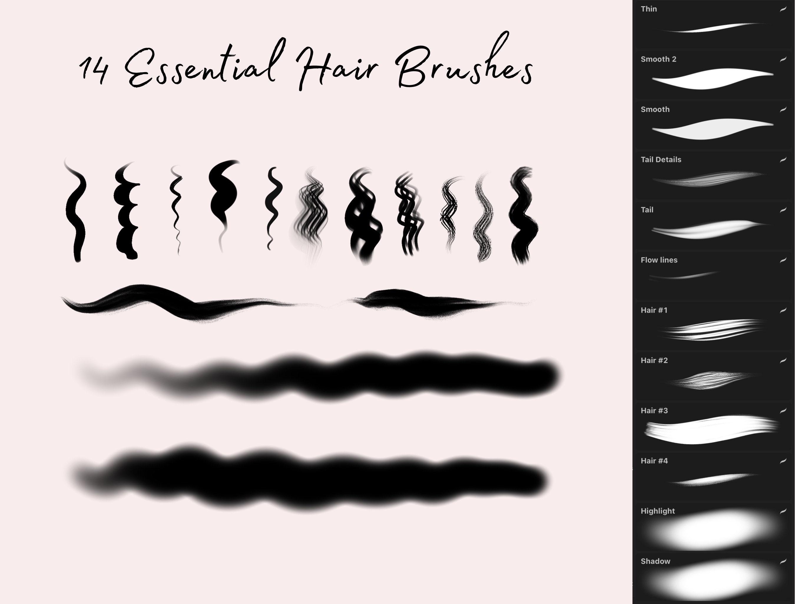 Procreate Hair Brushes | Eyelashes | Eyebrows Brush | Smooth Airbrush ...