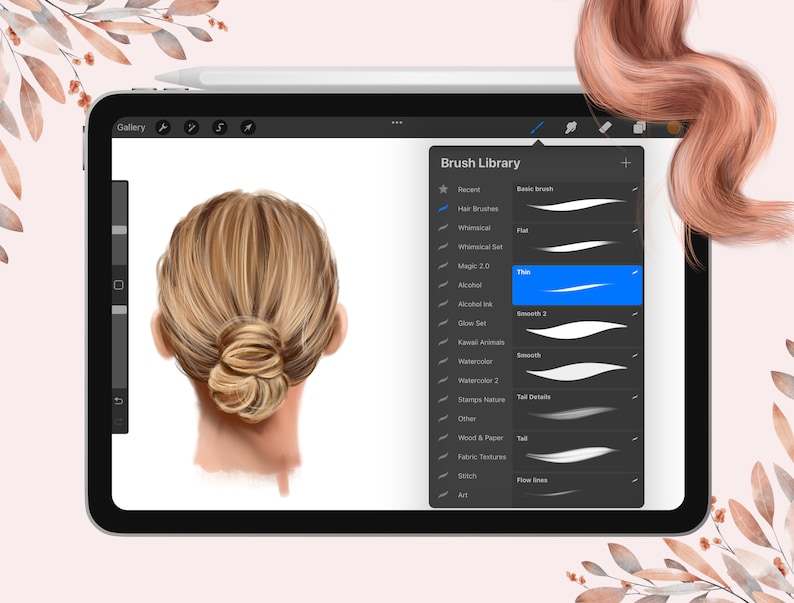 Procreate Hair Brushes | Eyelashes | Eyebrows Brush | Smooth Airbrush ...