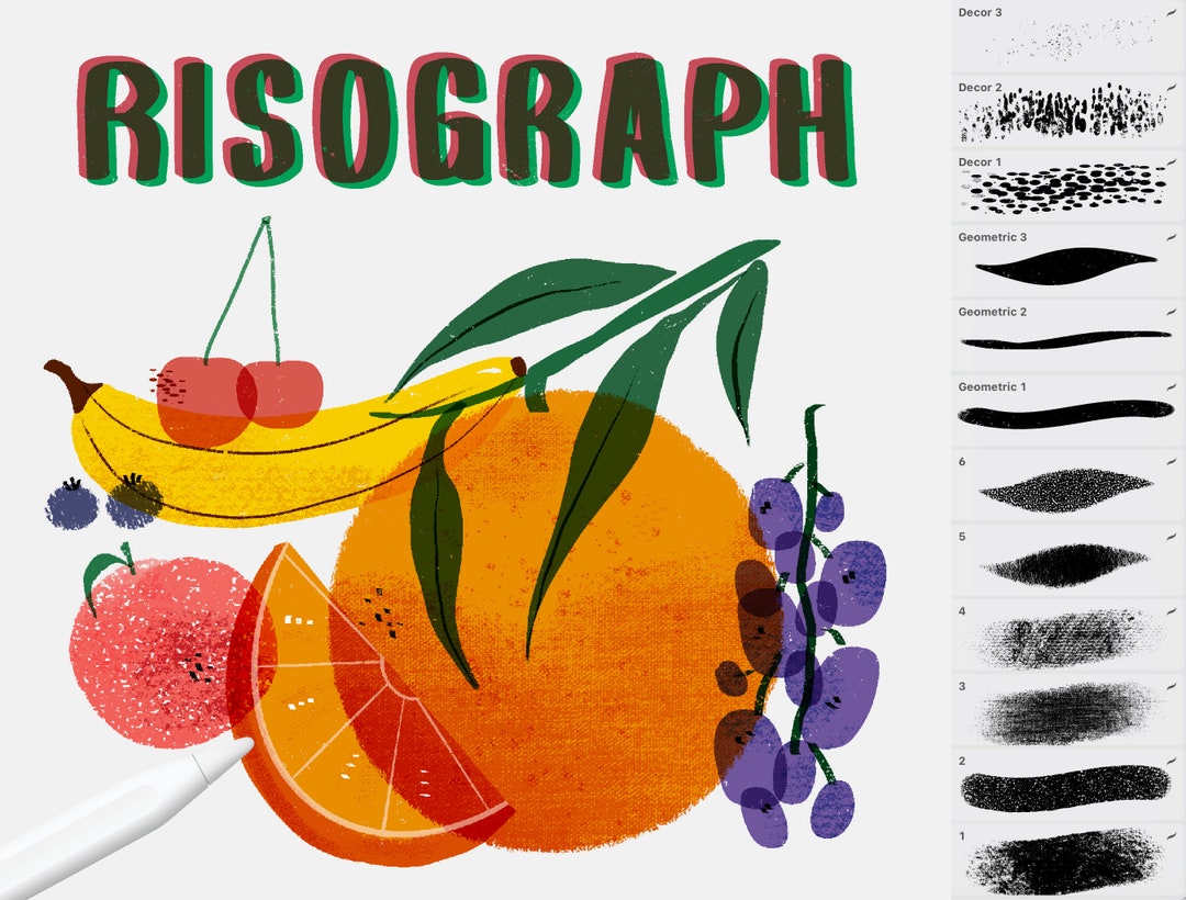 Risograph Procreate Brushes: Special Effect Brush Set (digital Download ...