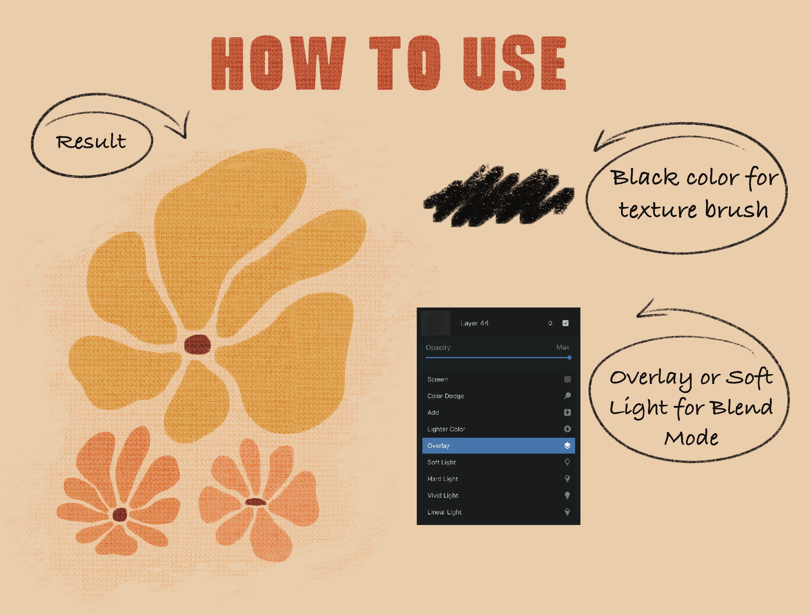 More Textures Procreate Set | Overlay and Soft Light Blend Mode Canvas ...