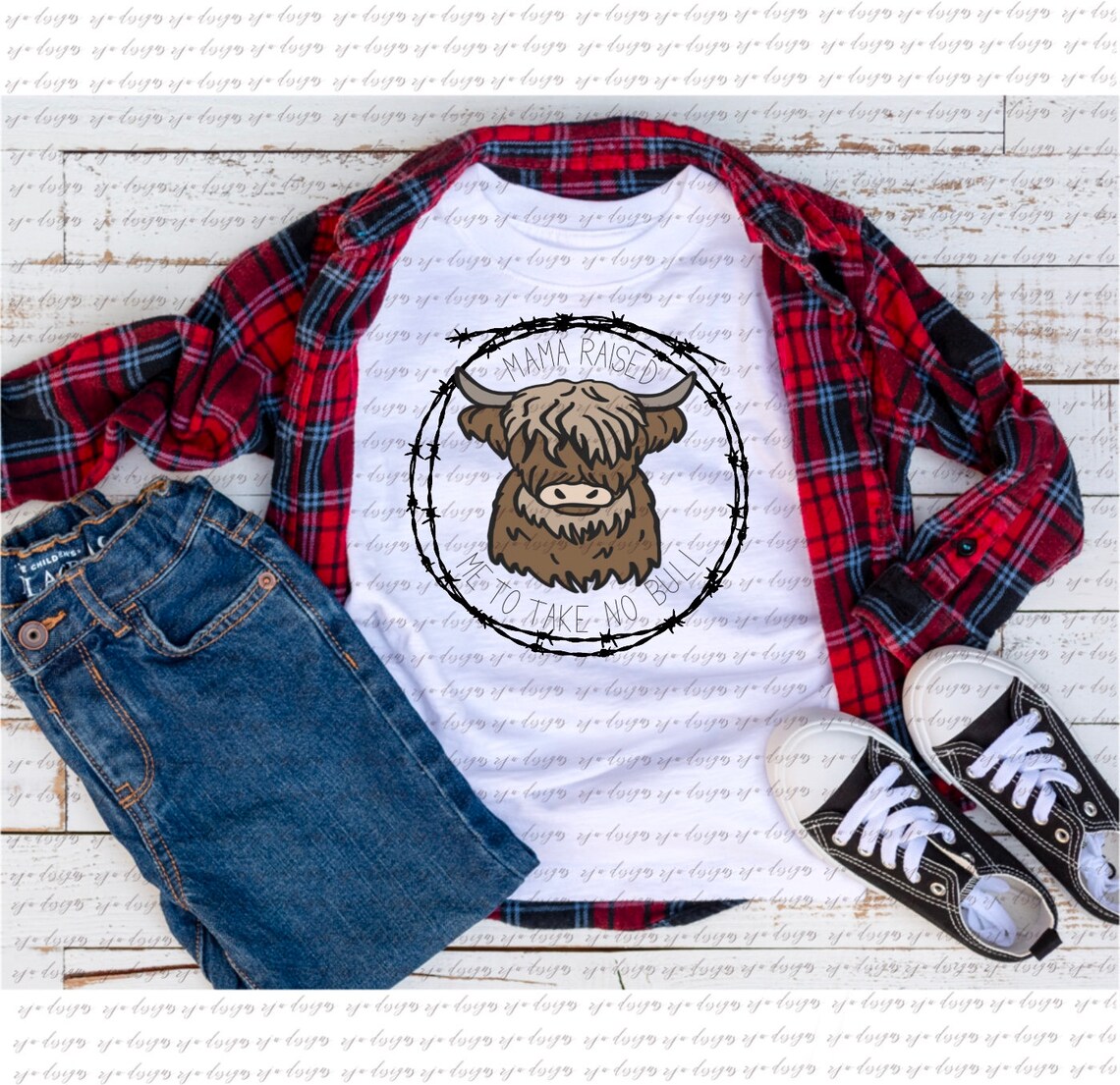 Mama Raised Me to Take No Bull PNG Boys Sublimation Design - Etsy