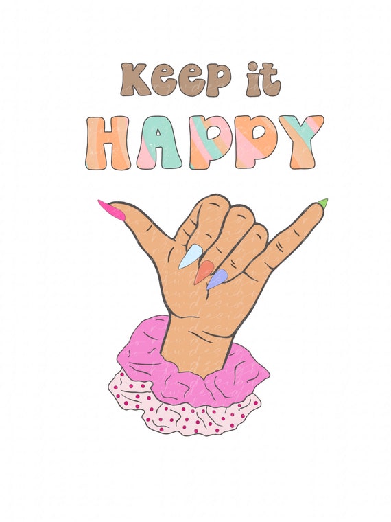 Keep It Happy Retro Png Hippie Png Digital Download | Etsy
