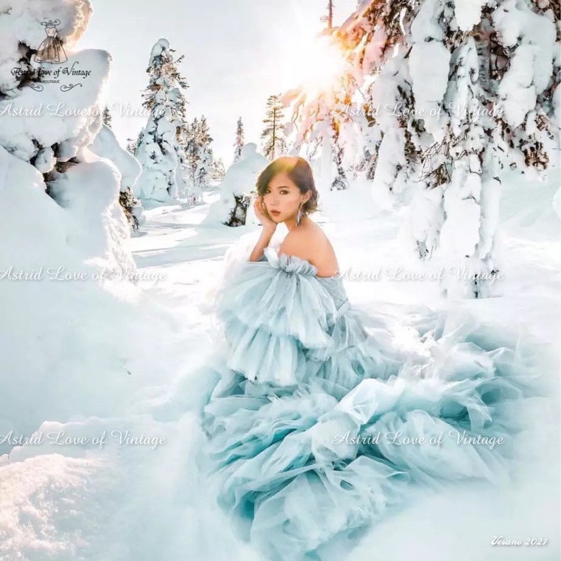 Blue Snow Queen Dress Tulle Pastel Princess Barbie Doll Palace - Etsy