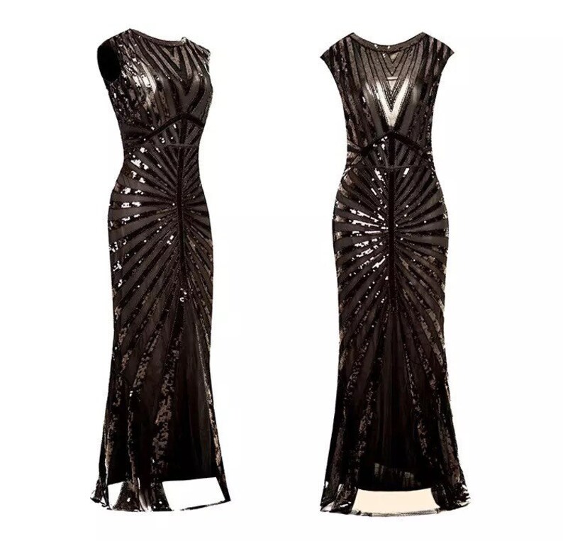 Vestido Flapper Gatsby Roaring 20s Art Deco Sequins Retro - Etsy