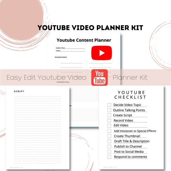 Youtube Video Checklist - Etsy