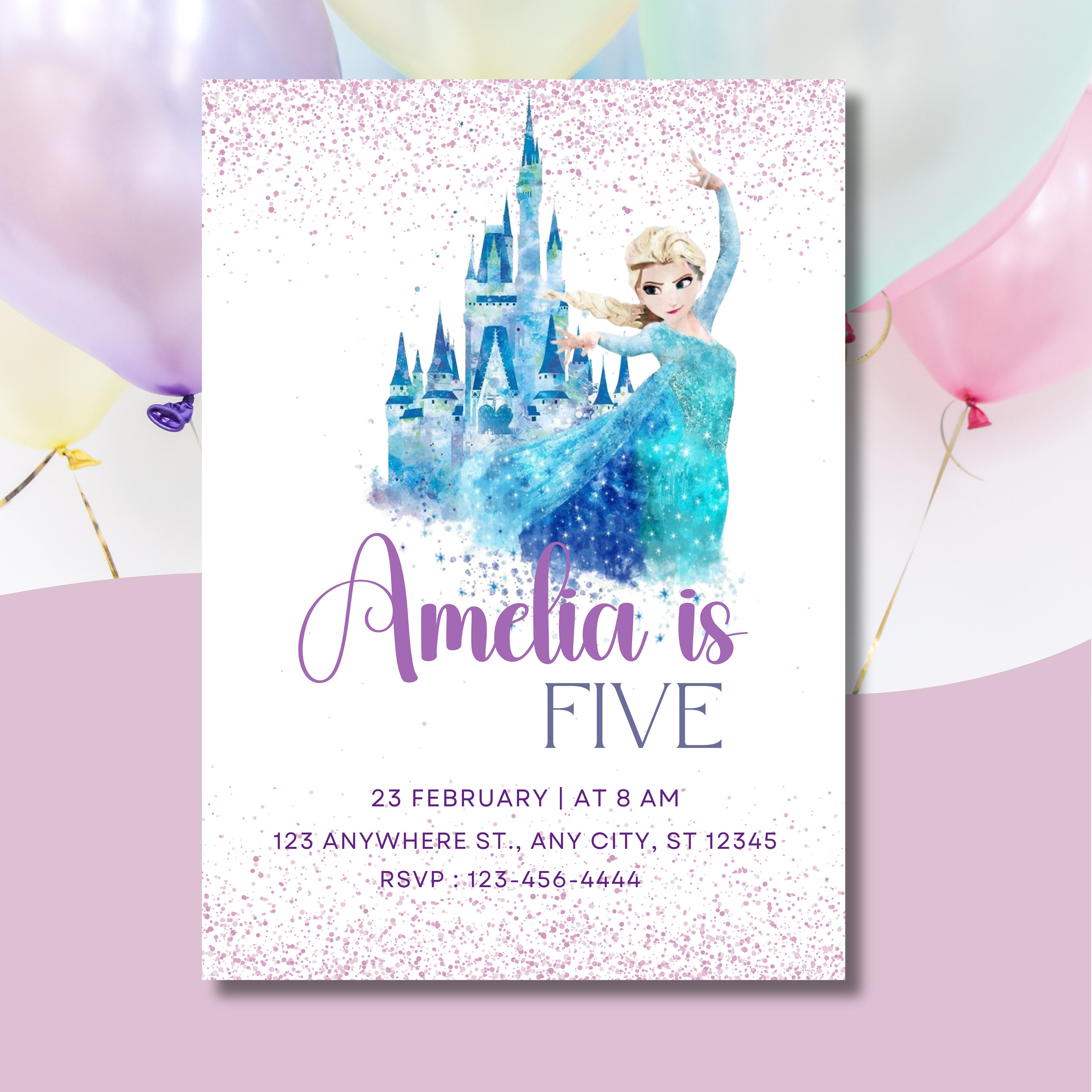 Frozen Elsa Invitation, Elsa Birthday Invitation, Invitation for Girl ...