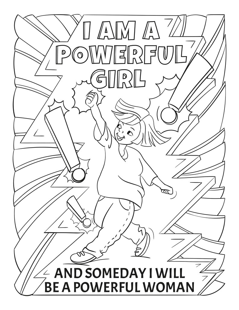 Girls Coloring Pages for Strength and Fun Girls Printables - Etsy