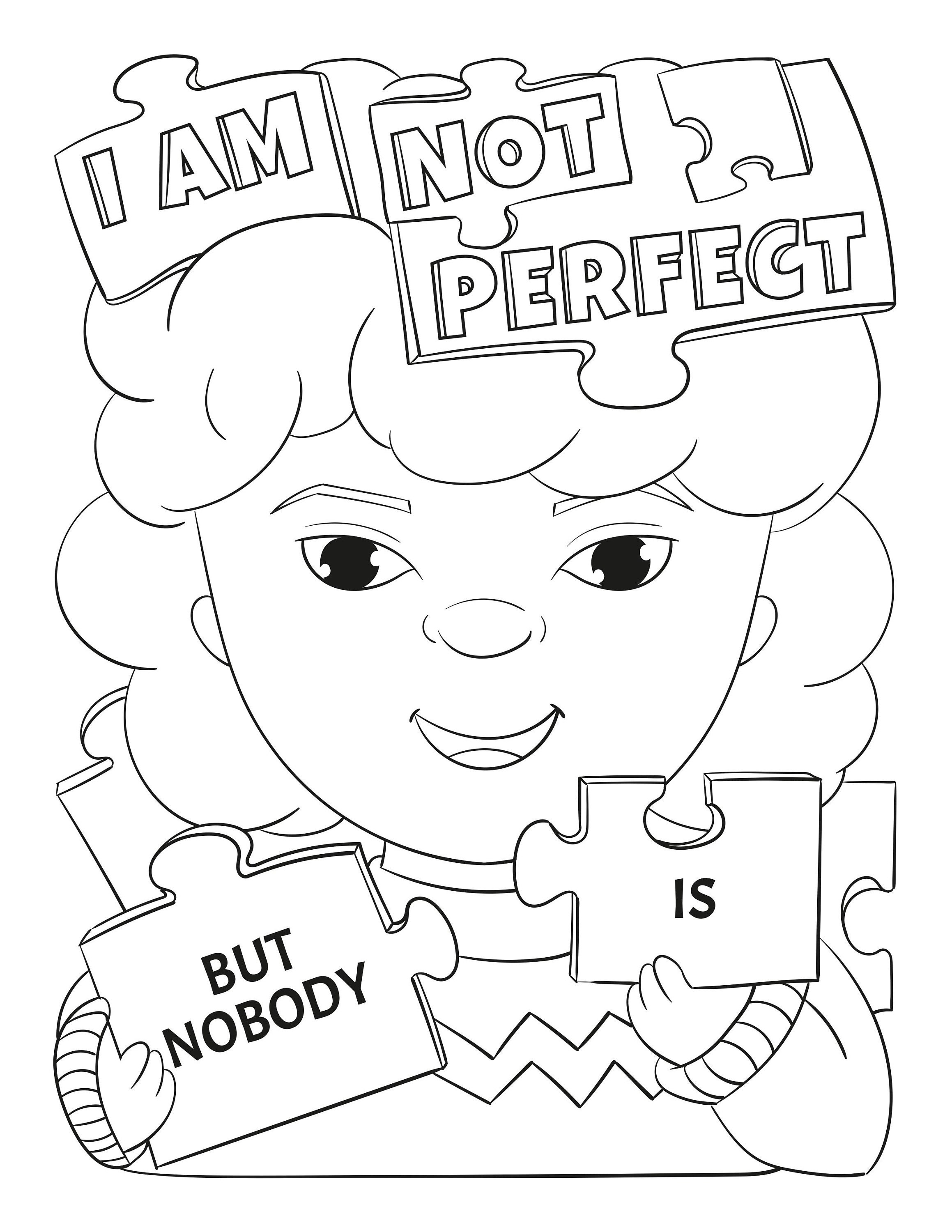 Self-compassion Girls Printable Coloring Page, Girls Digital Printable ...