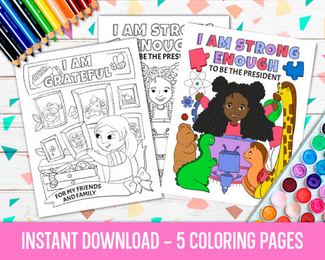 Girls Coloring Book on Trust & Confidence, Girls Coloring Pages, Girls ...