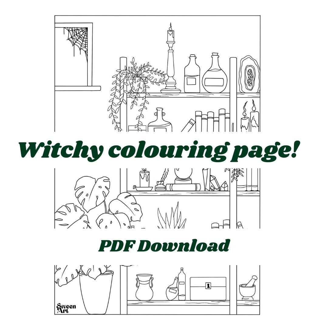Printable Witchy Vibe Colouring Sheet PDF Download - Etsy