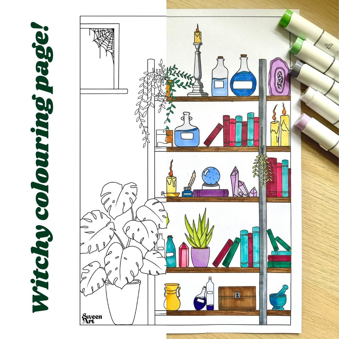 Printable Witchy Vibe Colouring Sheet PDF Download - Etsy