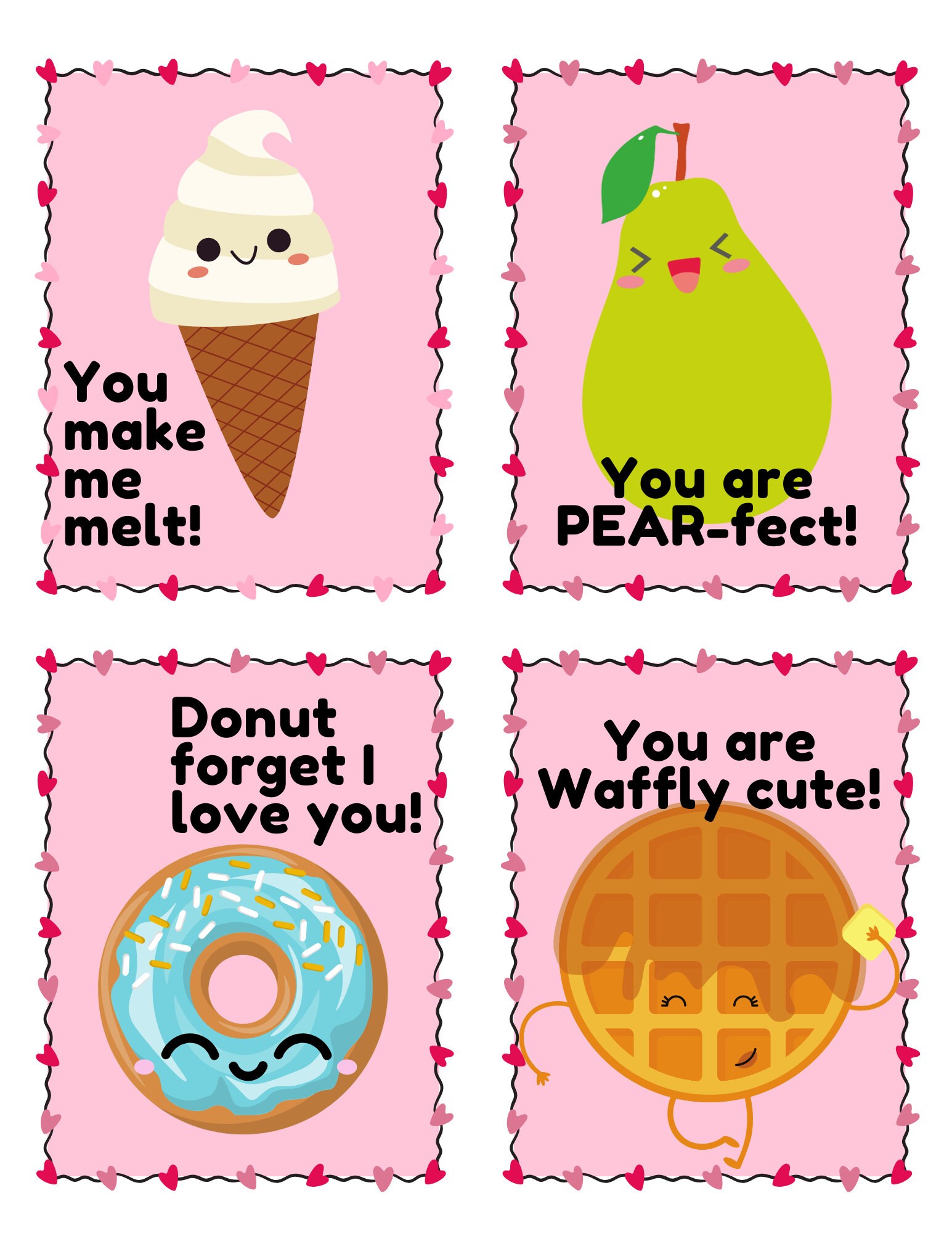 Printable Food Themed Valentines - Etsy
