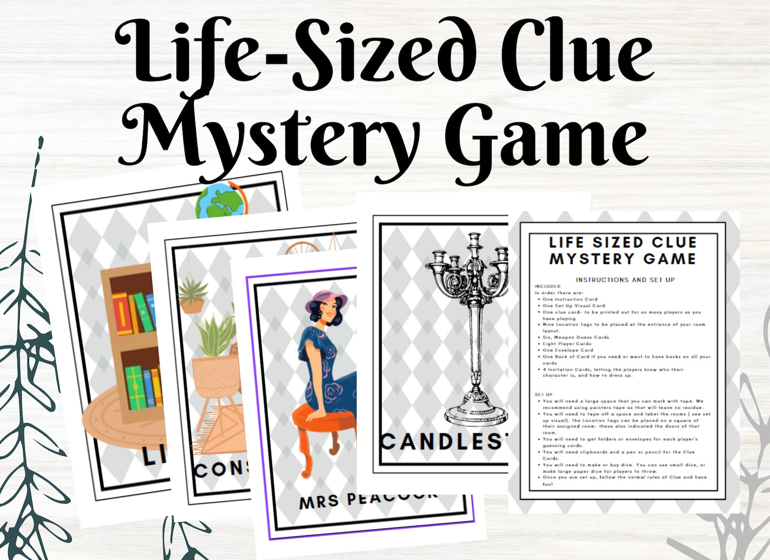 Life-sized Clue Mystery Game - Etsy