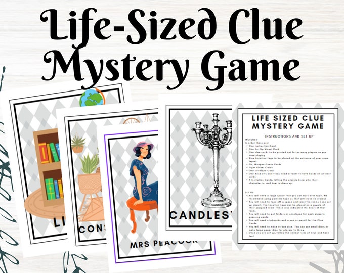 Life-sized Clue Mystery Game - Etsy