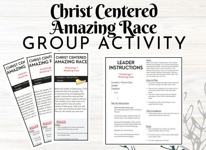 Printable Amazing Race, Centered on Christ - Etsy