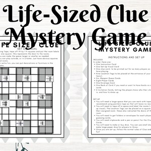 Life-sized Clue Mystery Game - Etsy
