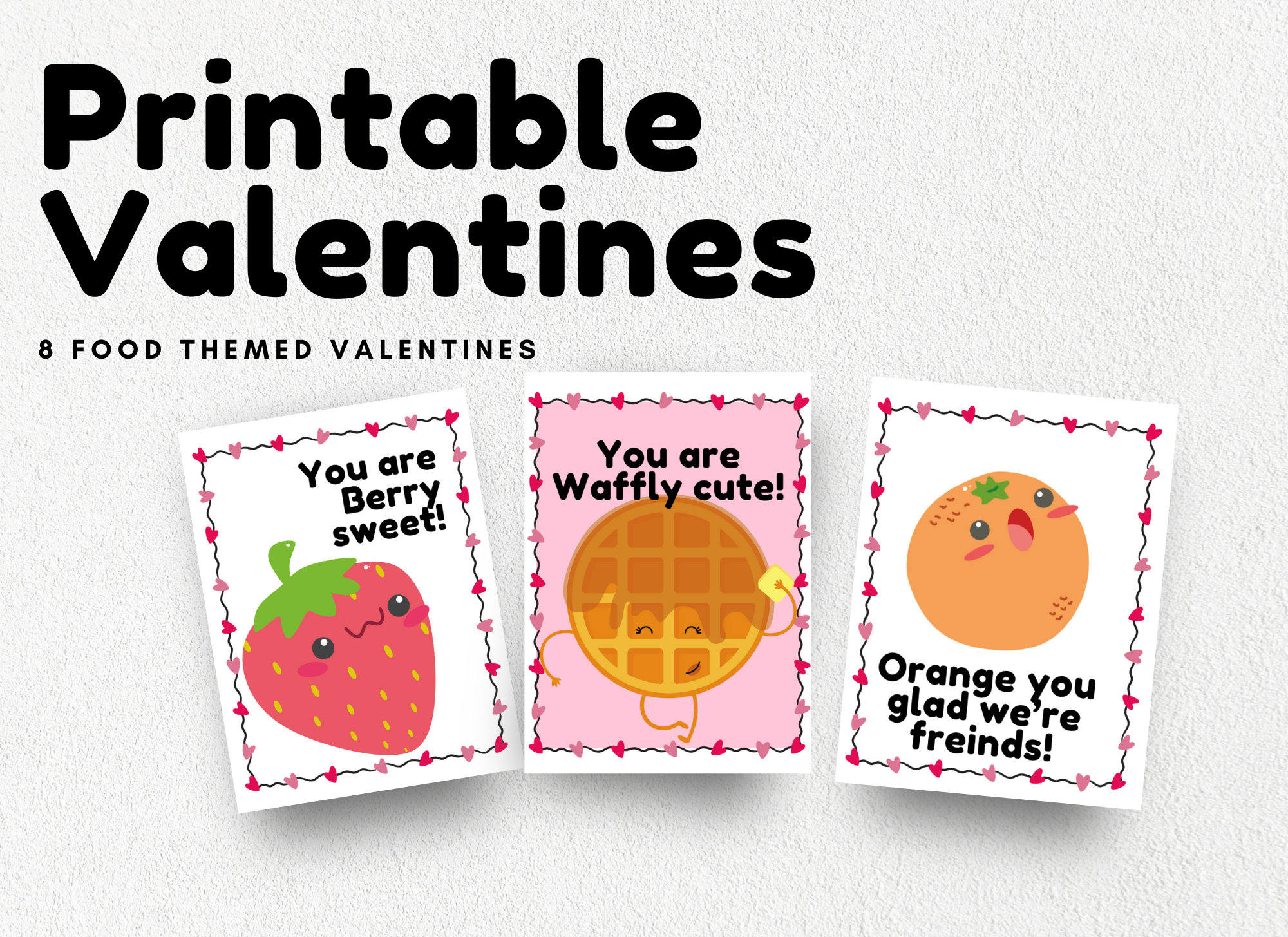 Printable Food Themed Valentines - Etsy