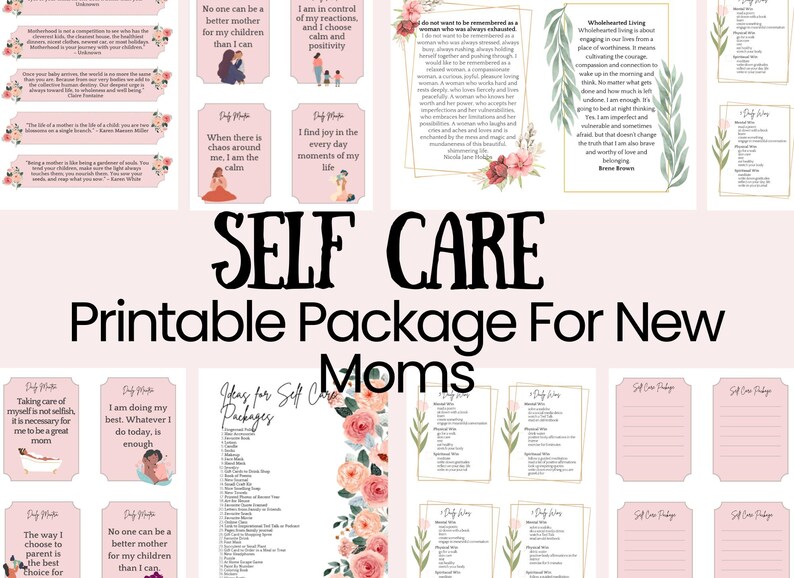 Self Care Printables for New Moms - Etsy