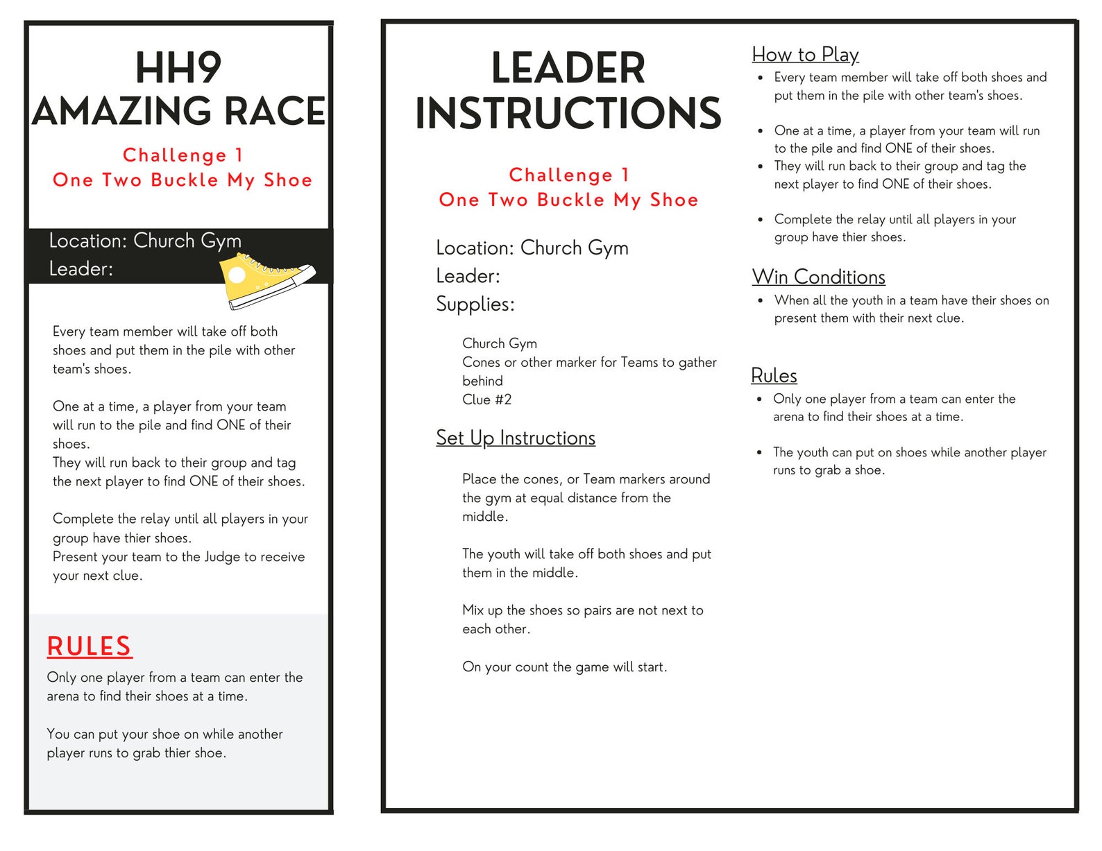 Amazing Race Printable Game - Etsy