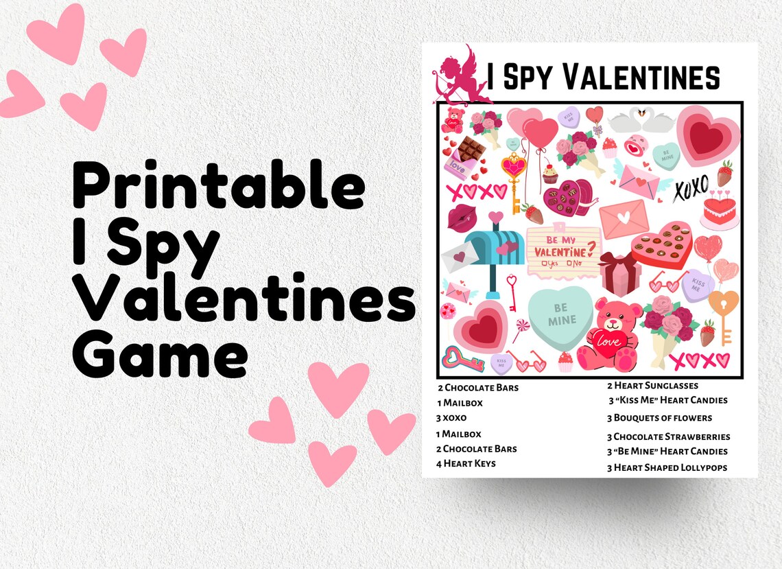 Printable I Spy Valentines Day Game - Etsy