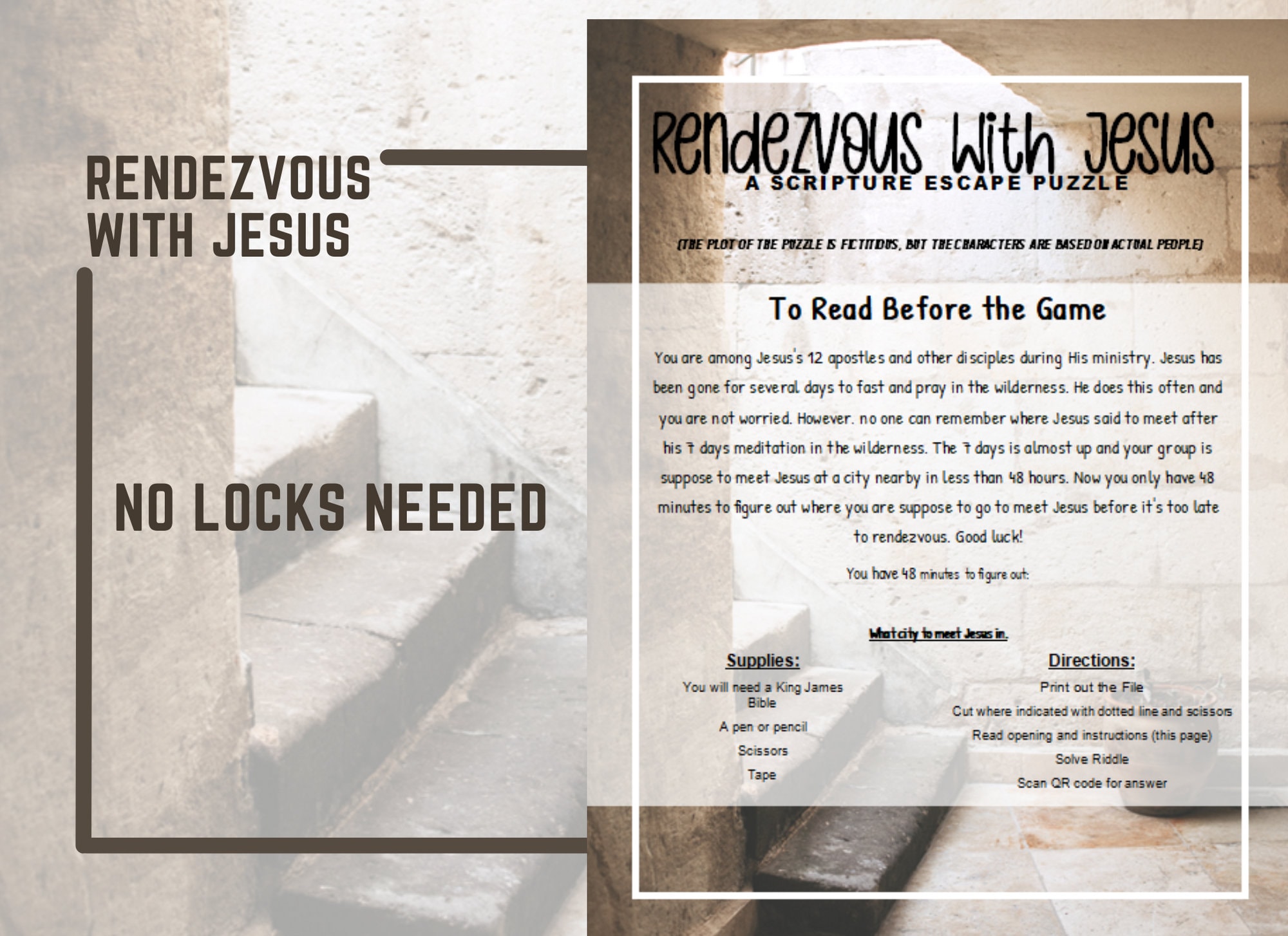 Printable Escape Room: Rendezvous With Jesus - Etsy