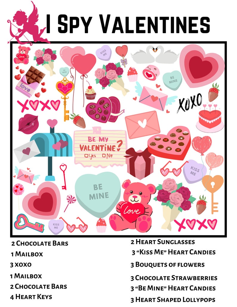 Printable I Spy Valentines Day Game - Etsy