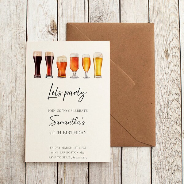 Brewery Invite - Etsy