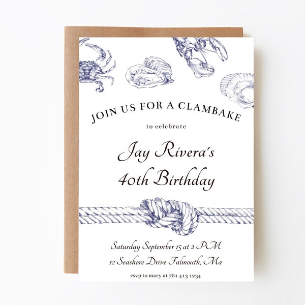 Clambake Invitation - Etsy