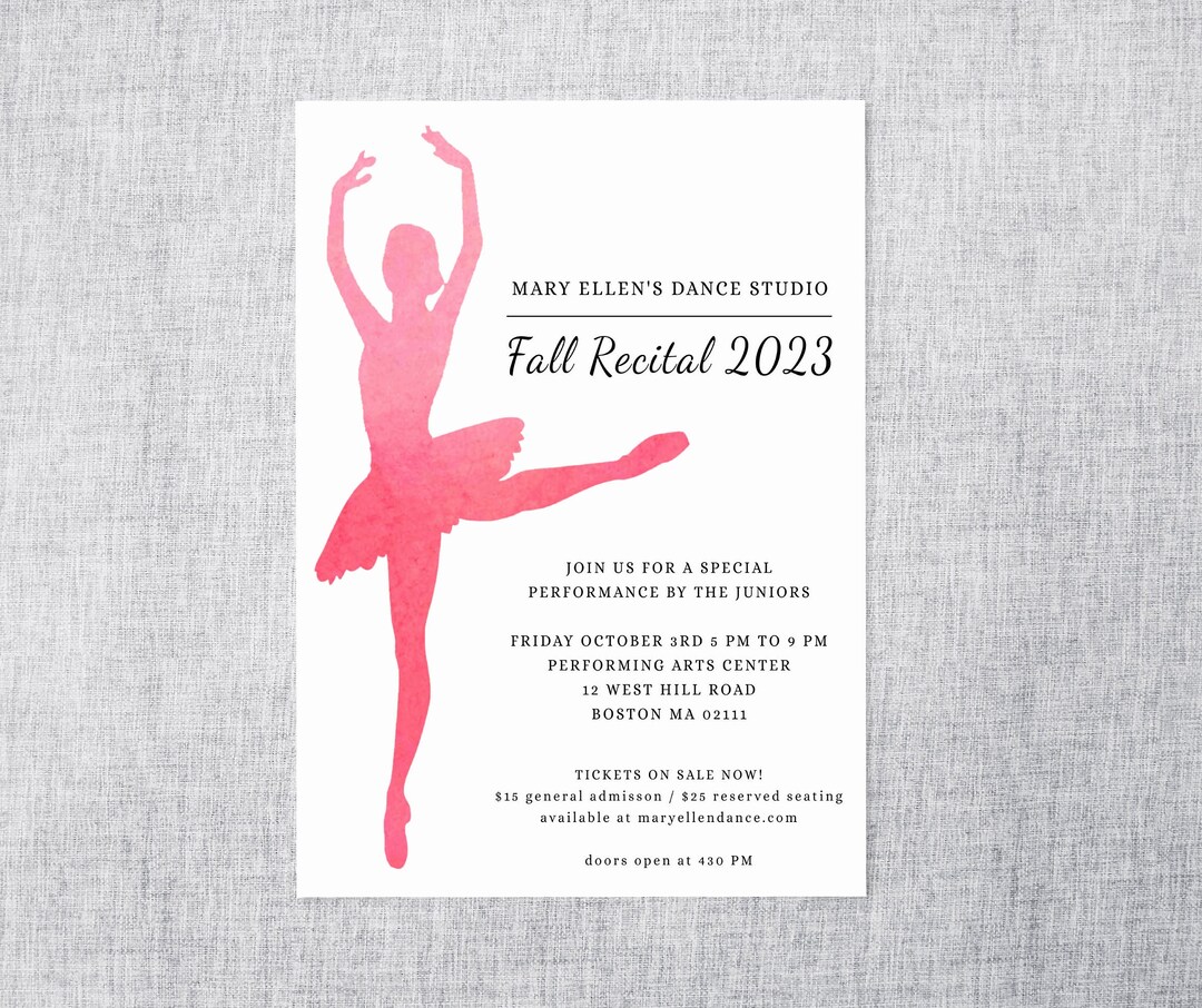 Dance School Flyer Template, Fall Dance Recital, Winter Dance Recital ...
