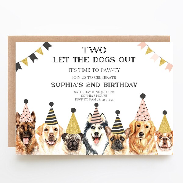 Dog Party Invitation - Etsy