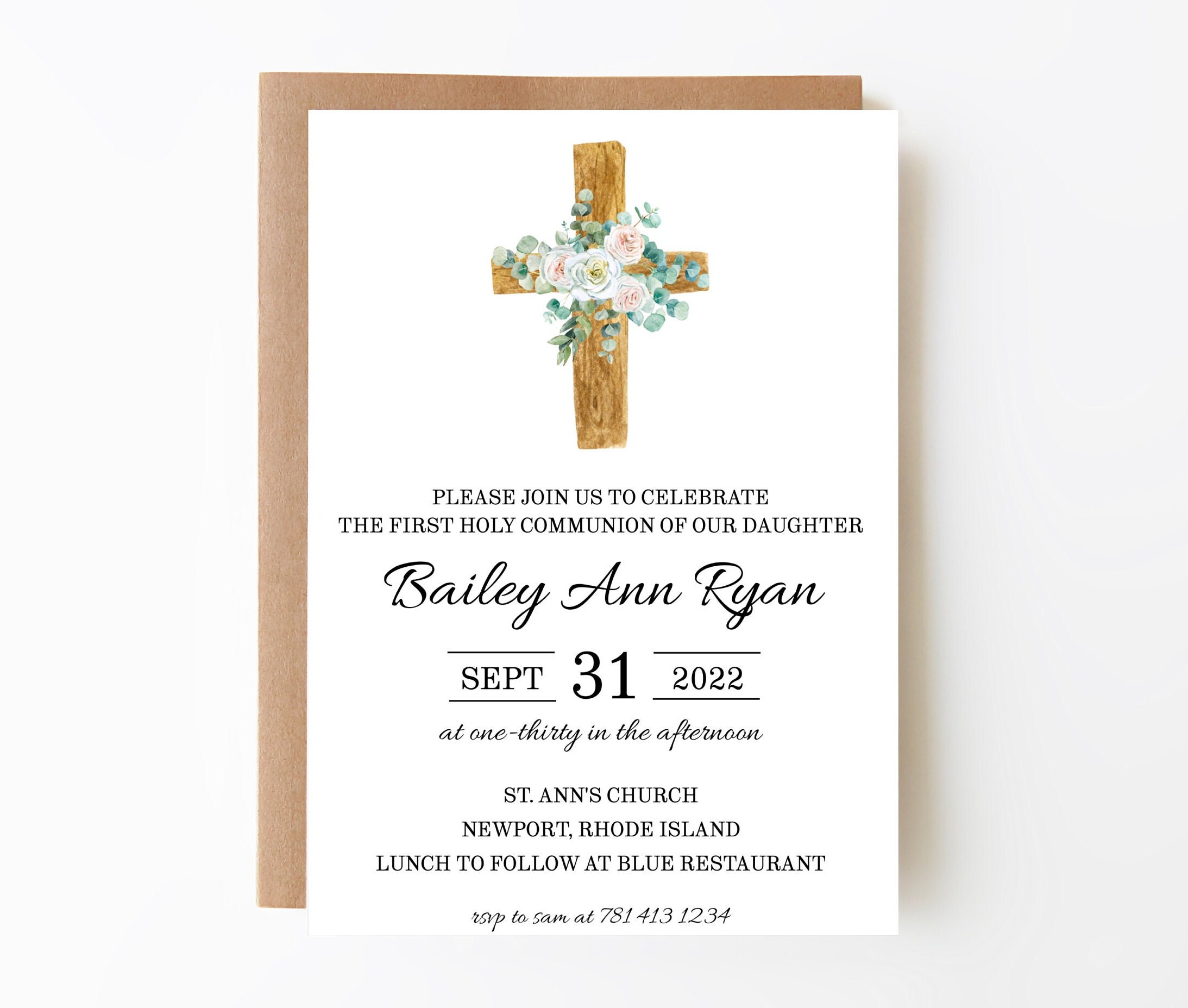 First Communion Cross Template