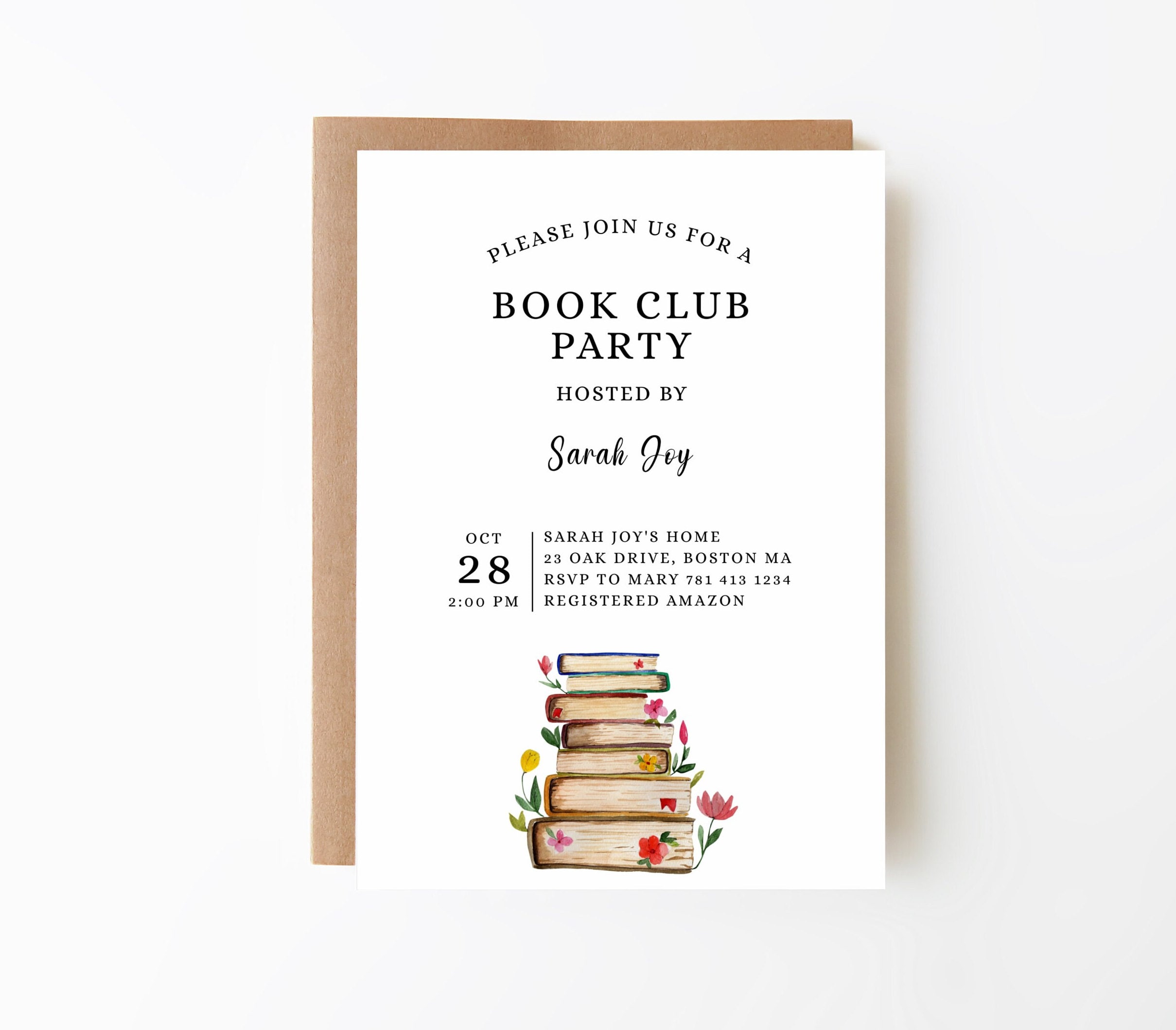 Join Us for a Book Club Party Invitation Template, Book Club Night ...