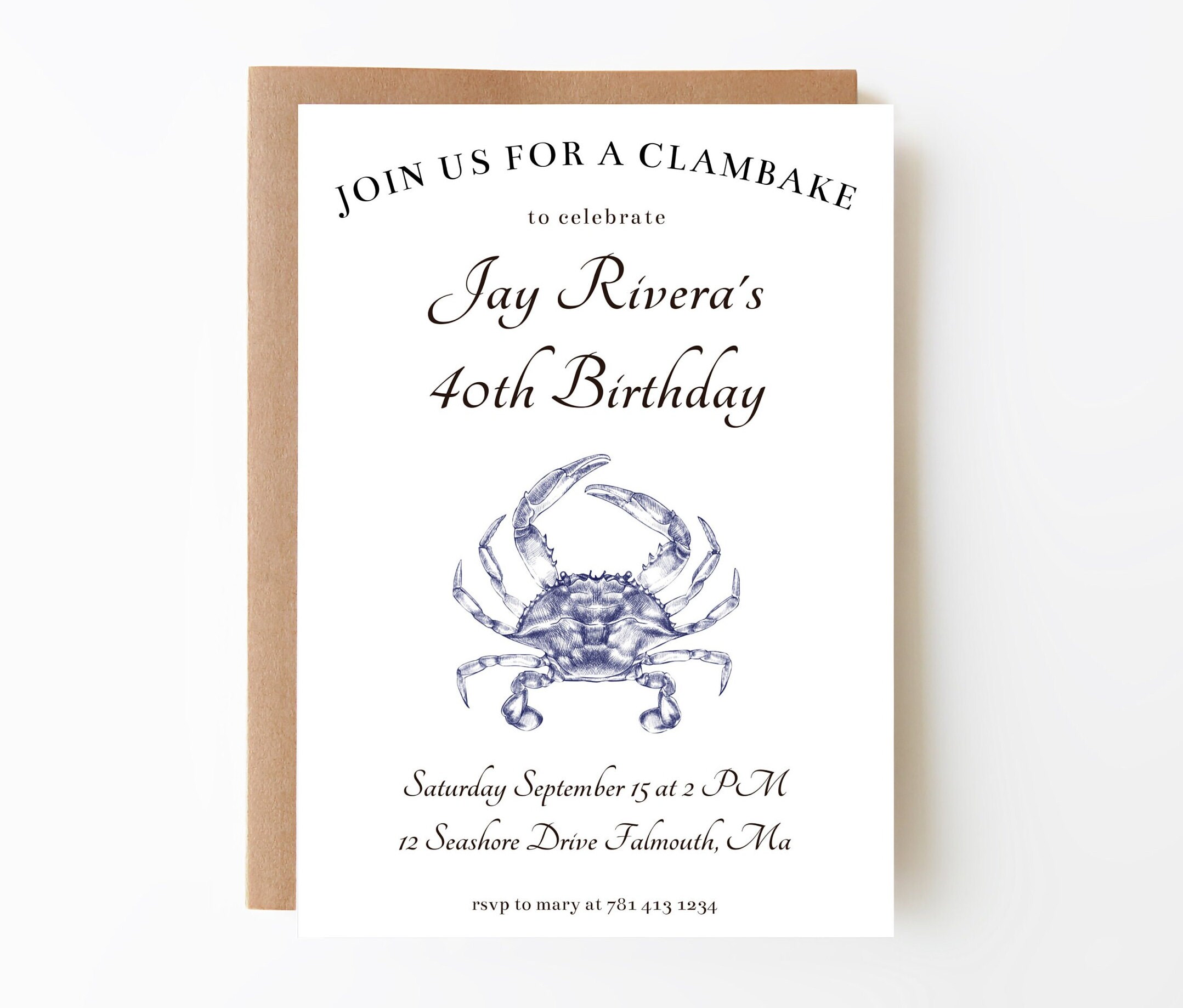 Clambake Invitation Template, Lobster Boil Invite, Seafood Boil Dinner ...