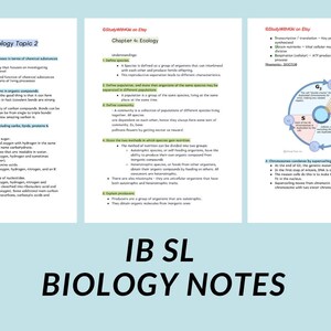 IB SL Biology Notes | Detailed Study Guide | International ...