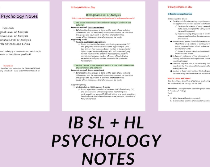 IB SL/HL Detailed History Notes Paper 2 3 International Baccalaureate ...