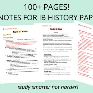 IB SL/HL Detailed History Notes! | Paper 2 + 3 | International ...