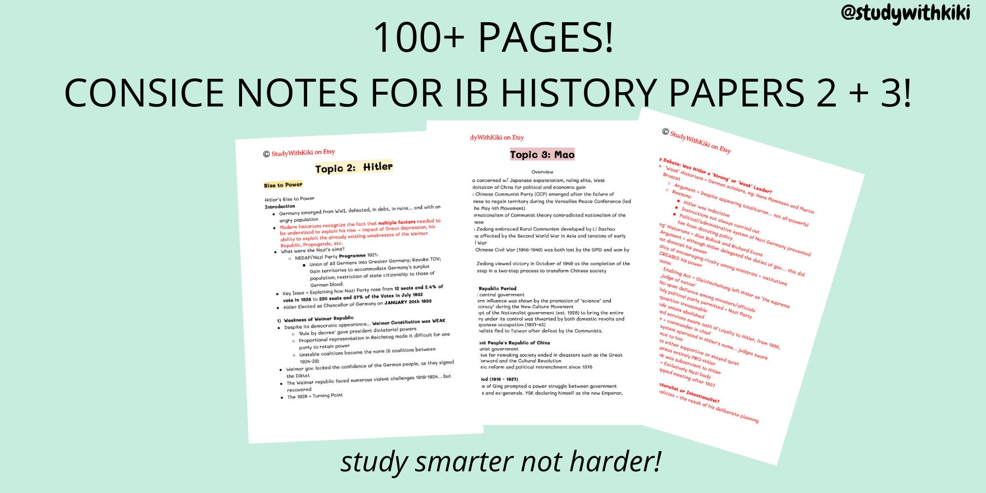 IB SL/HL Detailed History Notes! | Paper 2 + 3 | International ...