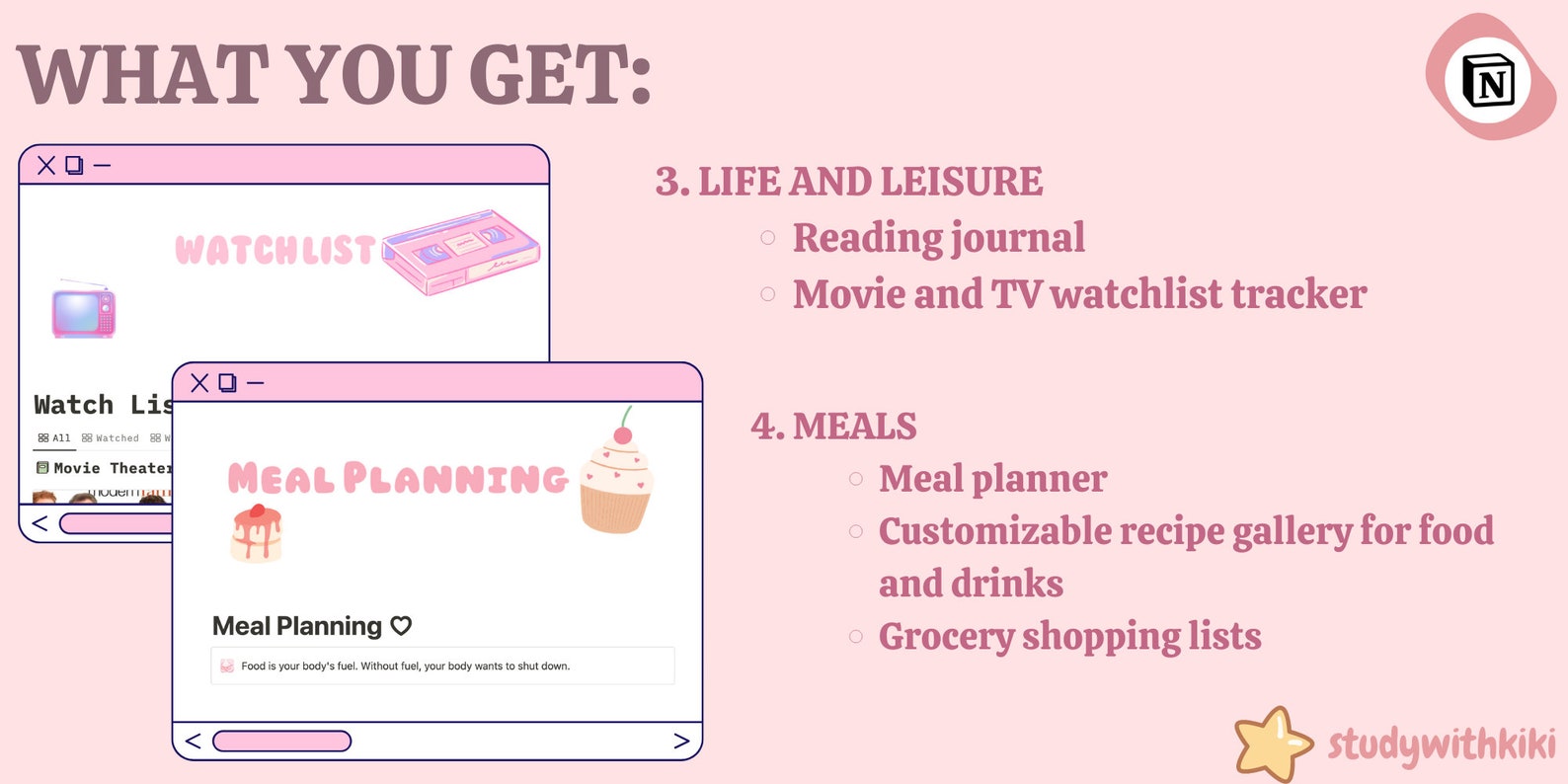 Aesthetic/cute Notion Template! | Student Notion Template Planner - Etsy