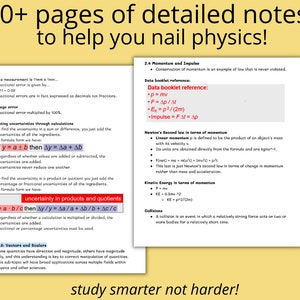 IB Physics Notes Detailed Study Guide International Baccalaureate Study ...