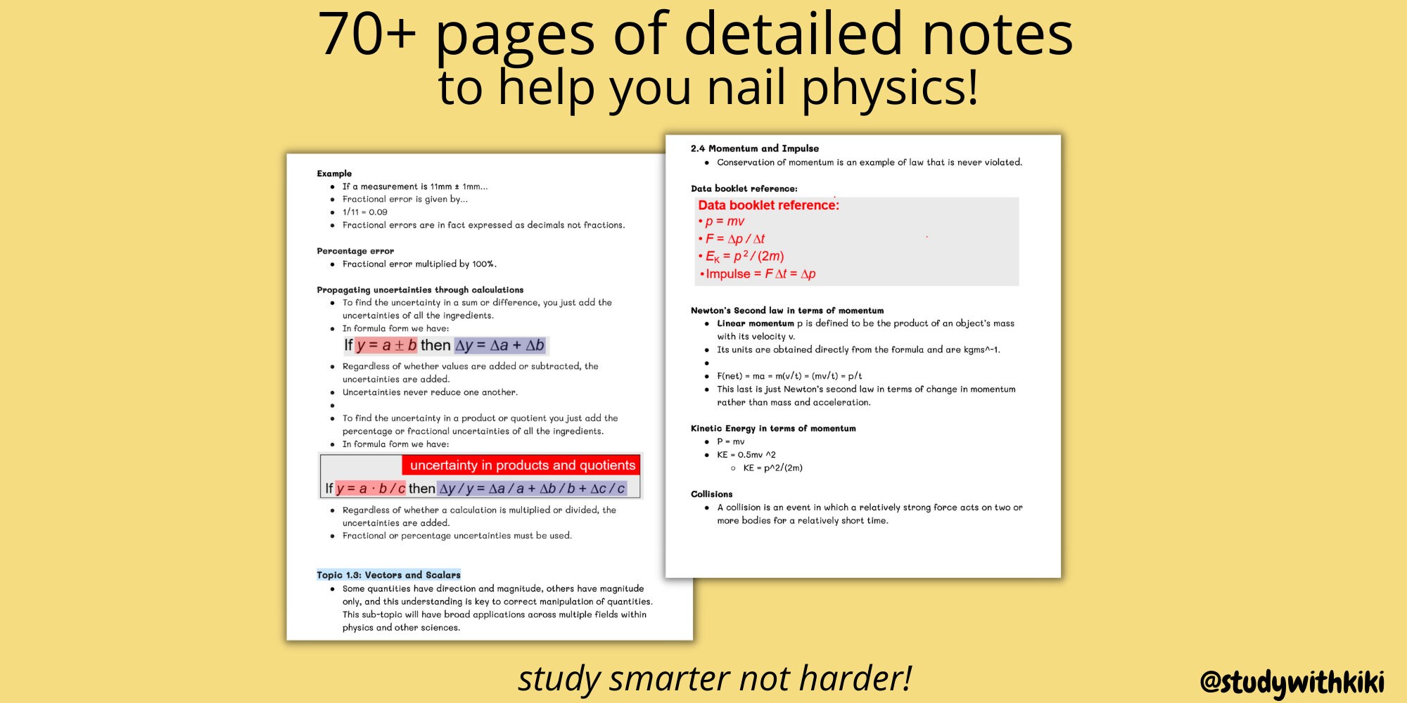 IB Physics Notes Detailed Study Guide International Baccalaureate Study ...