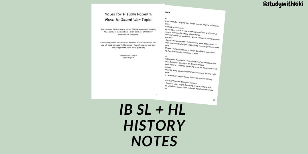 IB SL/HL History Notes | Move to Global War Topic (paper 1 ...