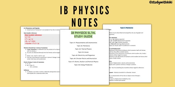 IB Physics Notes Detailed Study Guide International | Etsy