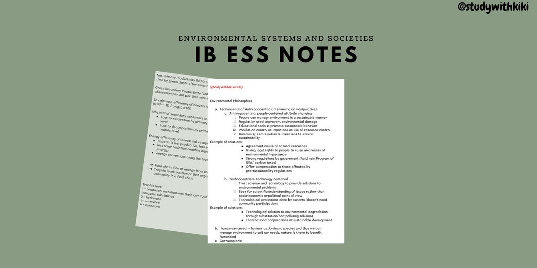 Environmental Systems and Societies (ESS) Notes | IB International ...